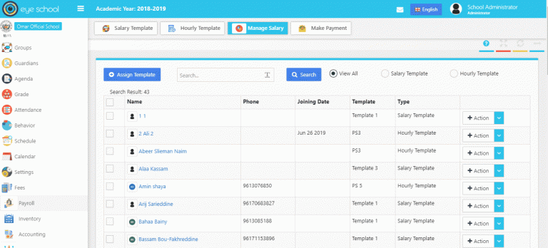 Assign template to employee – Eyeschool Help