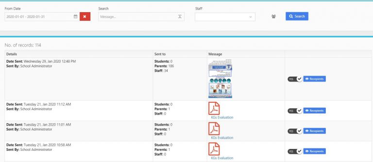 Notification Report Section – Eyeschool Help